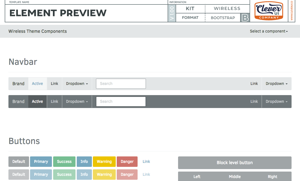 Wireless- Bootstrap UI Kit ~ Bootstrap Themes on Creative Market