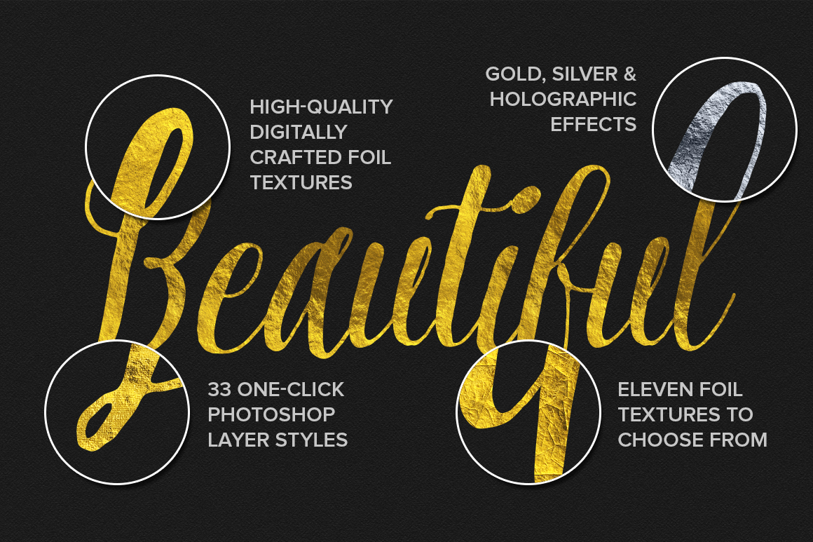 Gold Fold - Gold Foil Stamp Toolkit ~ Layer Styles on Creative Market