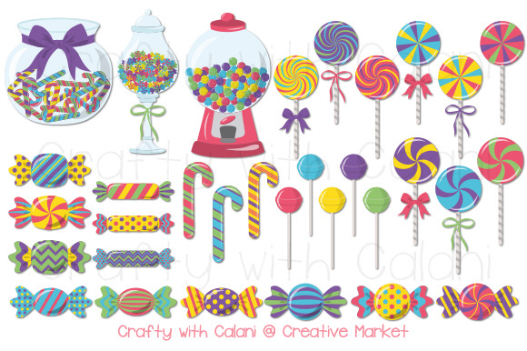 Cute Candy Clipart in Pastel Color ~ Objects on Creative Market