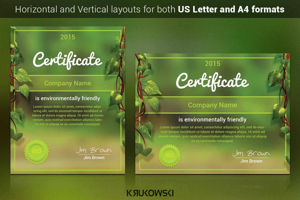 Natural Certificate Template ~ Stationery Templates on Creative Market