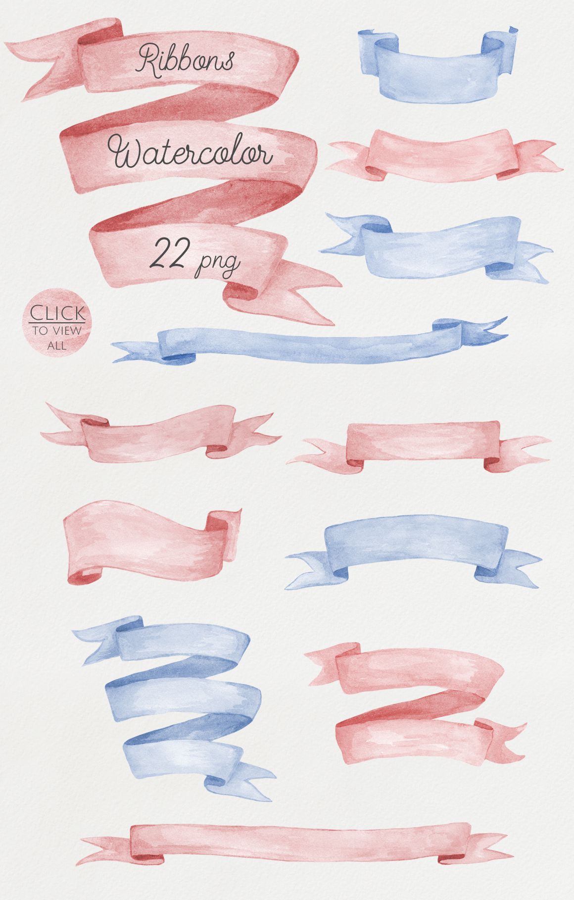 Watercolor ribbons set #2 ~ Illustrations on Creative Market