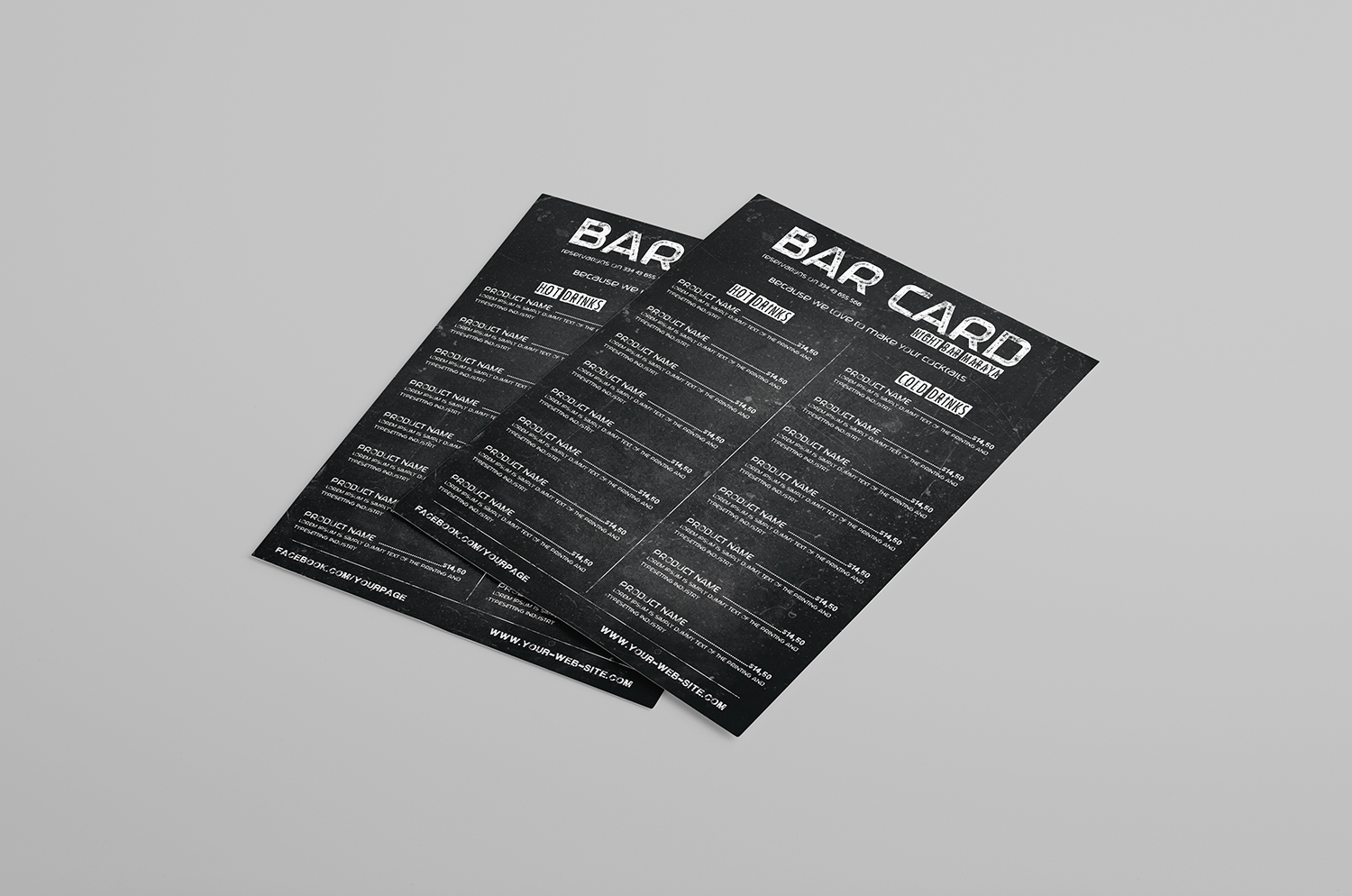 Stylish food menu or bar card ~ Flyer Templates on Creative Market