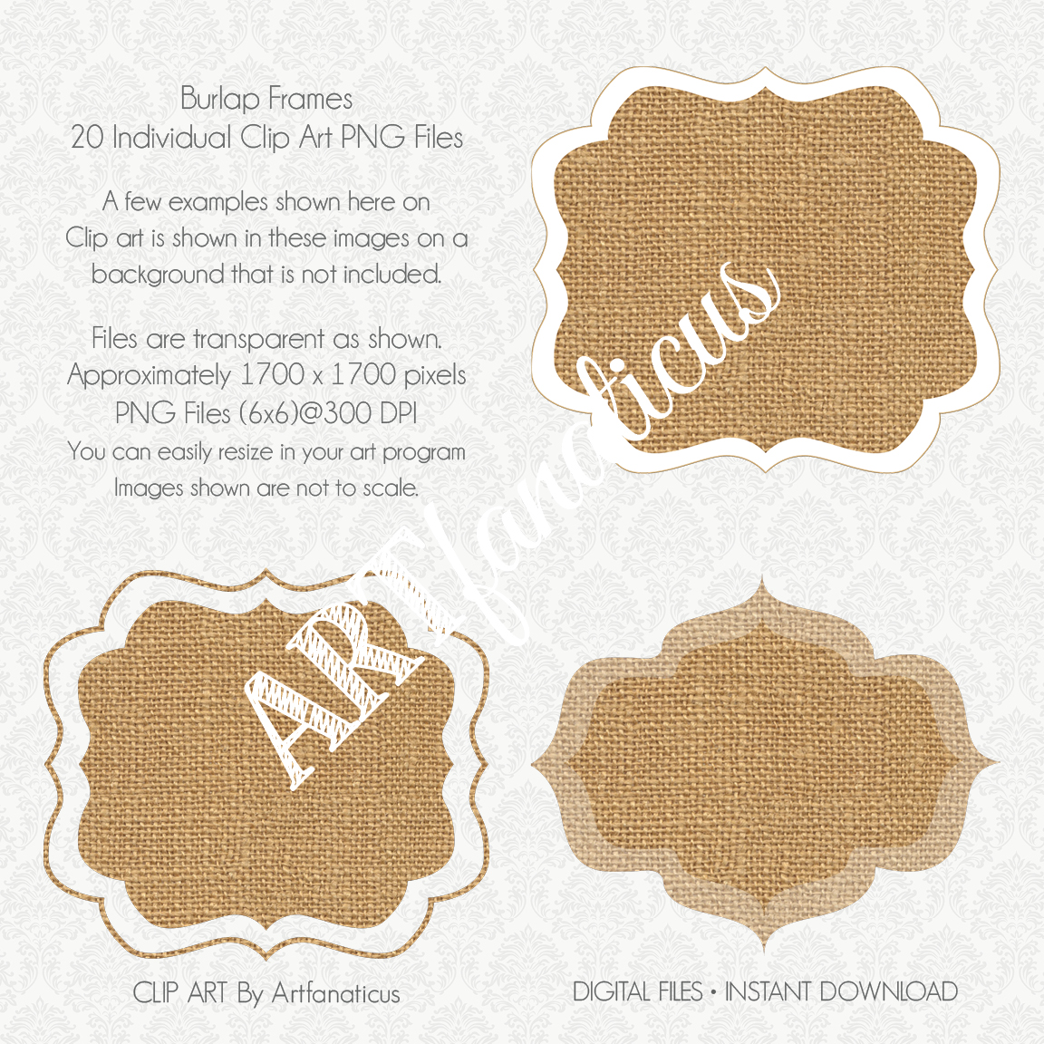 BURLAP FRAMES CLIPART ~ Illustrations on Creative Market