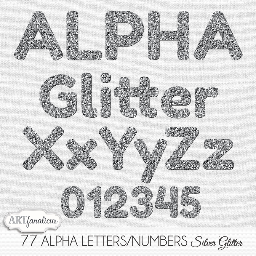 SILVER GLITTER ALPHABET CLIP ART ~ Illustrations on Creative Market
