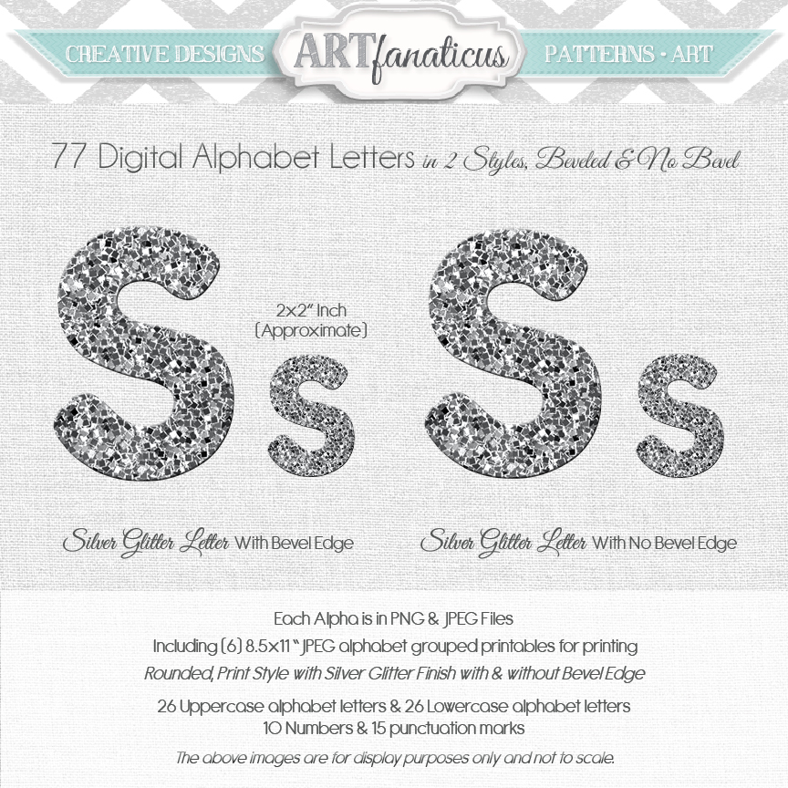 SILVER GLITTER ALPHABET CLIP ART ~ Illustrations on Creative Market