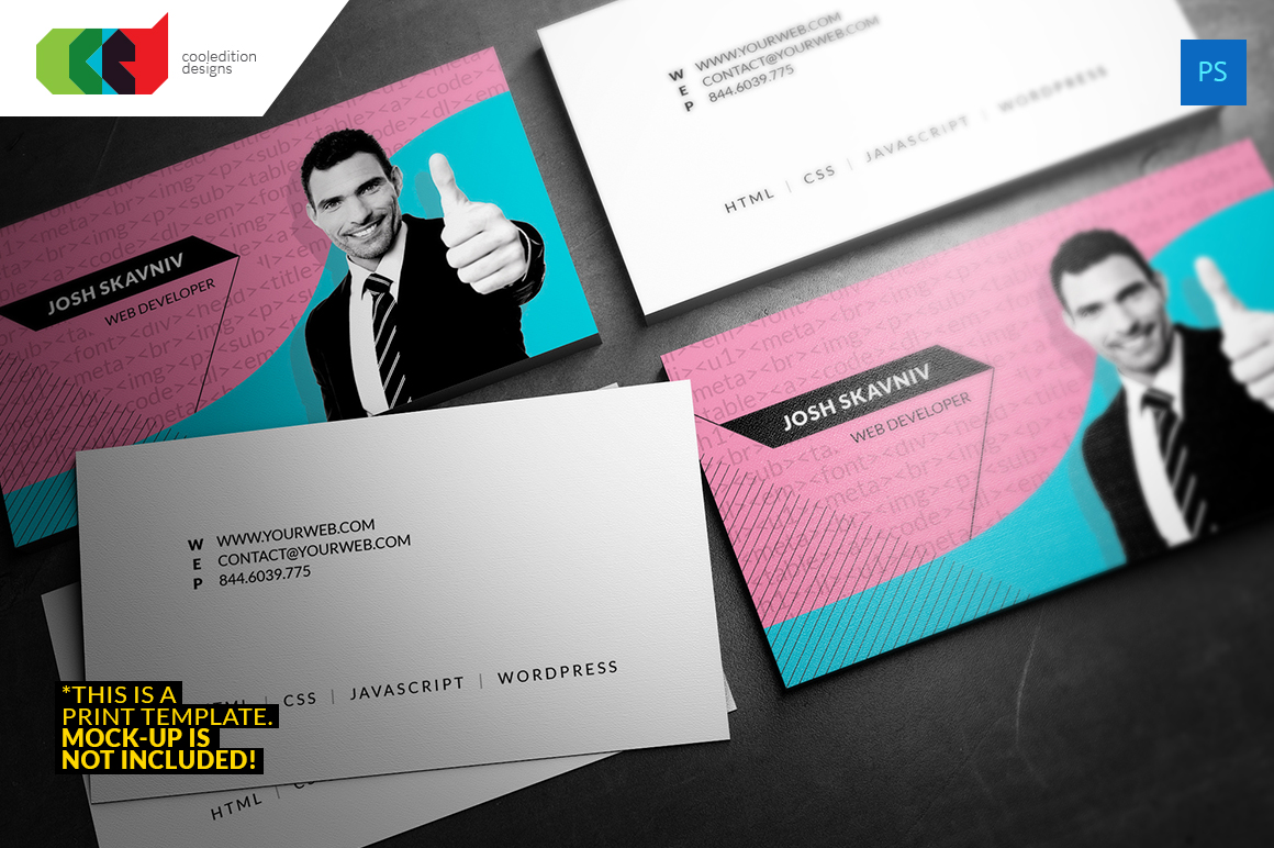 Web Developer - Business Card 50 ~ Business Card Templates on Creative ...