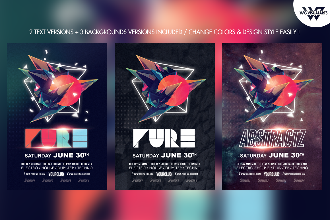 Pure Minimal Abstract Flyer Template ~ Flyer Templates on Creative Market