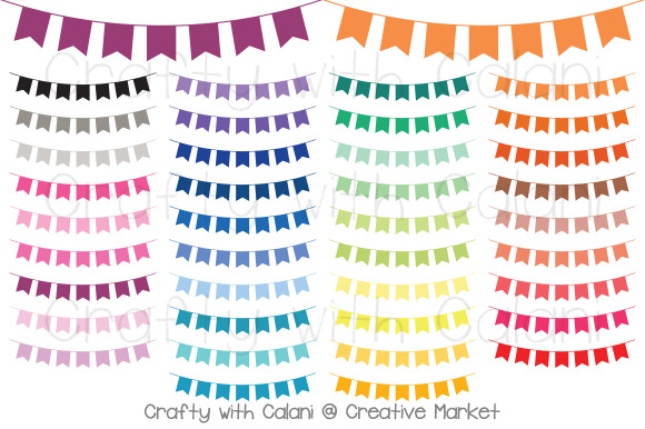 Flag Pennant Bunting in 38 Colors ~ Objects on Creative Market