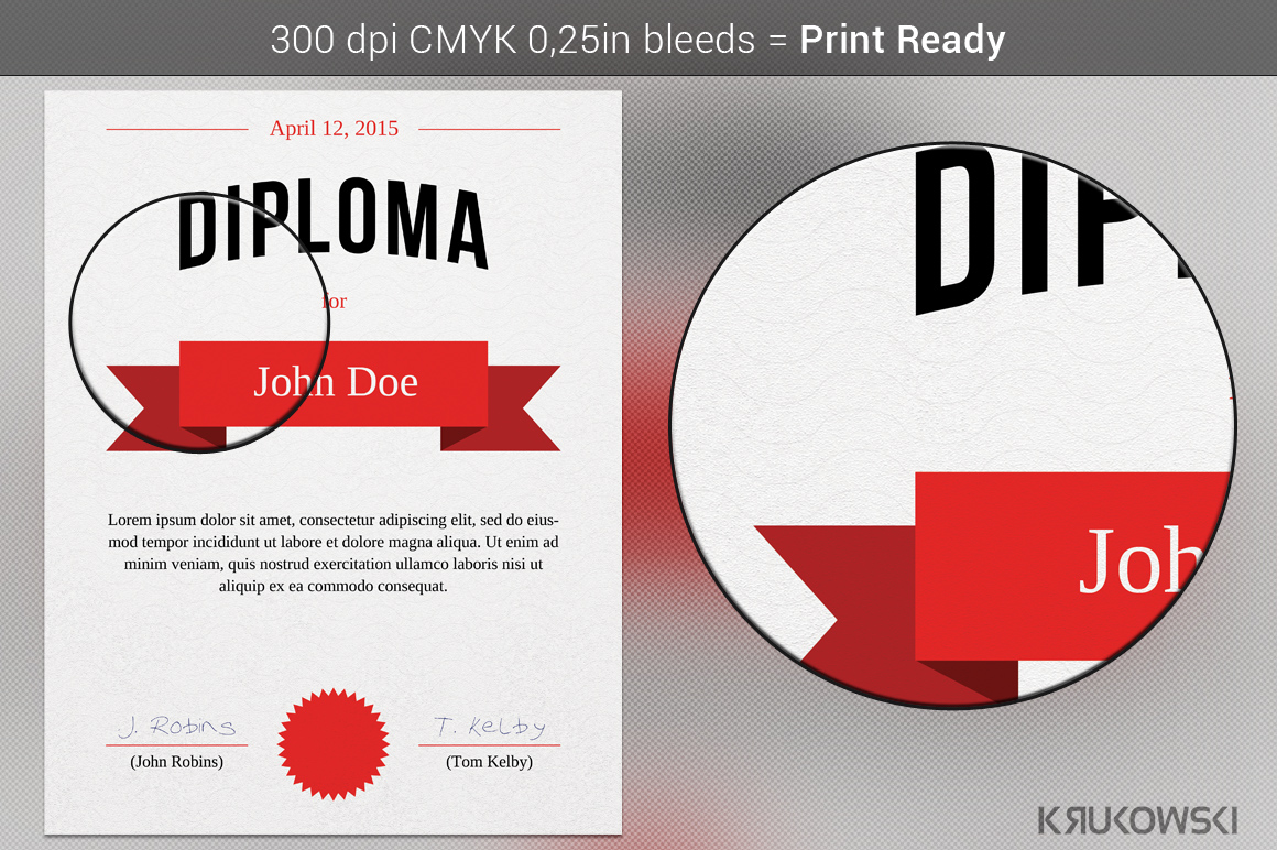 Diploma Certificate Template ~ Stationery Templates on Creative Market
