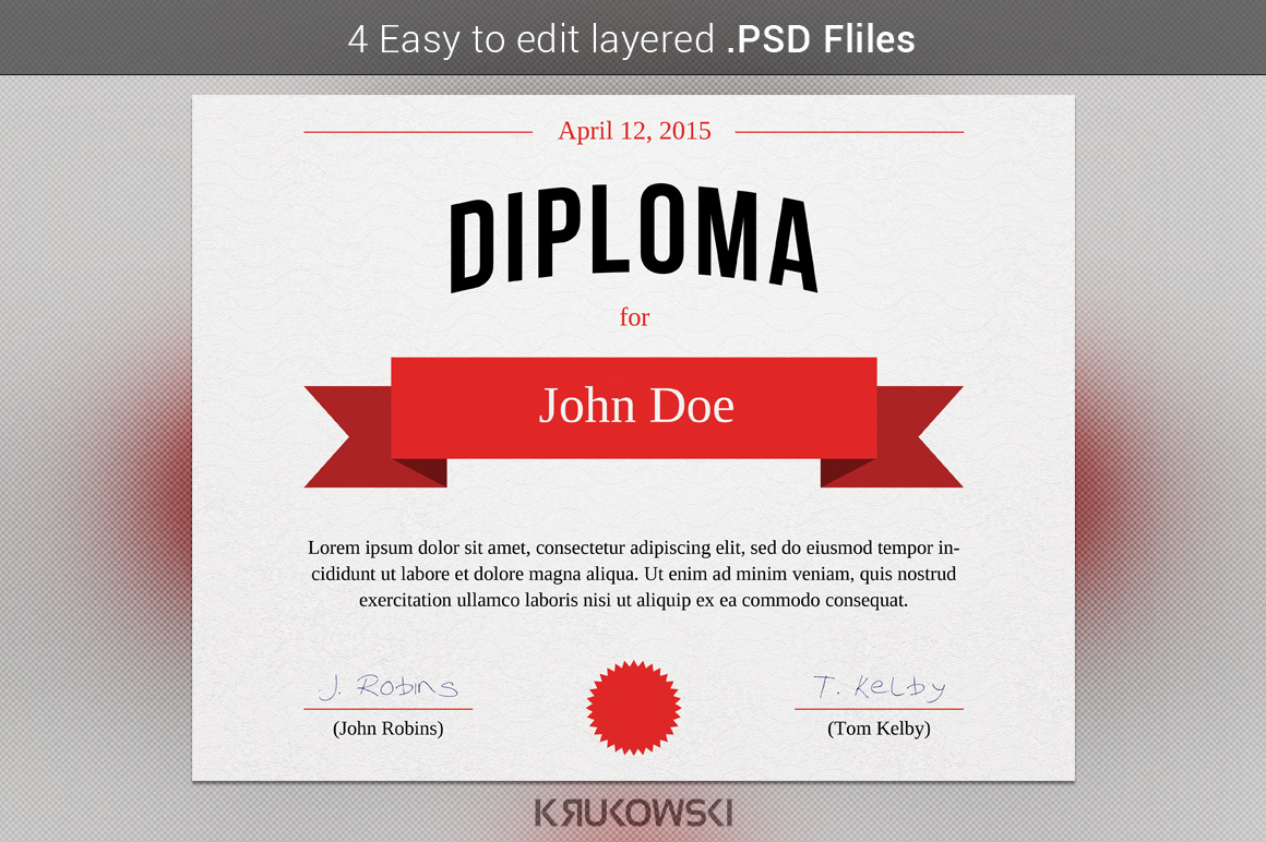 Diploma Certificate Template ~ Stationery Templates on Creative Market