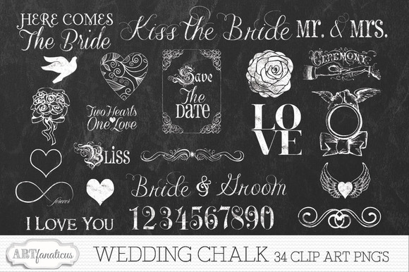Wedding Chalkboard Drawings