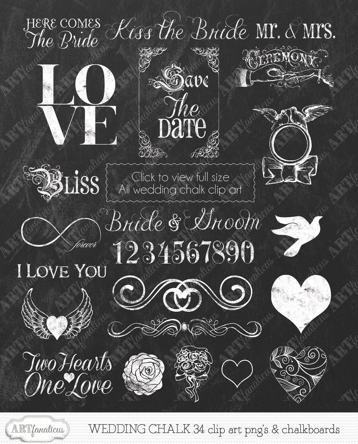 WEDDING CHALK CLIP ART ~ Illustrations on Creative Market