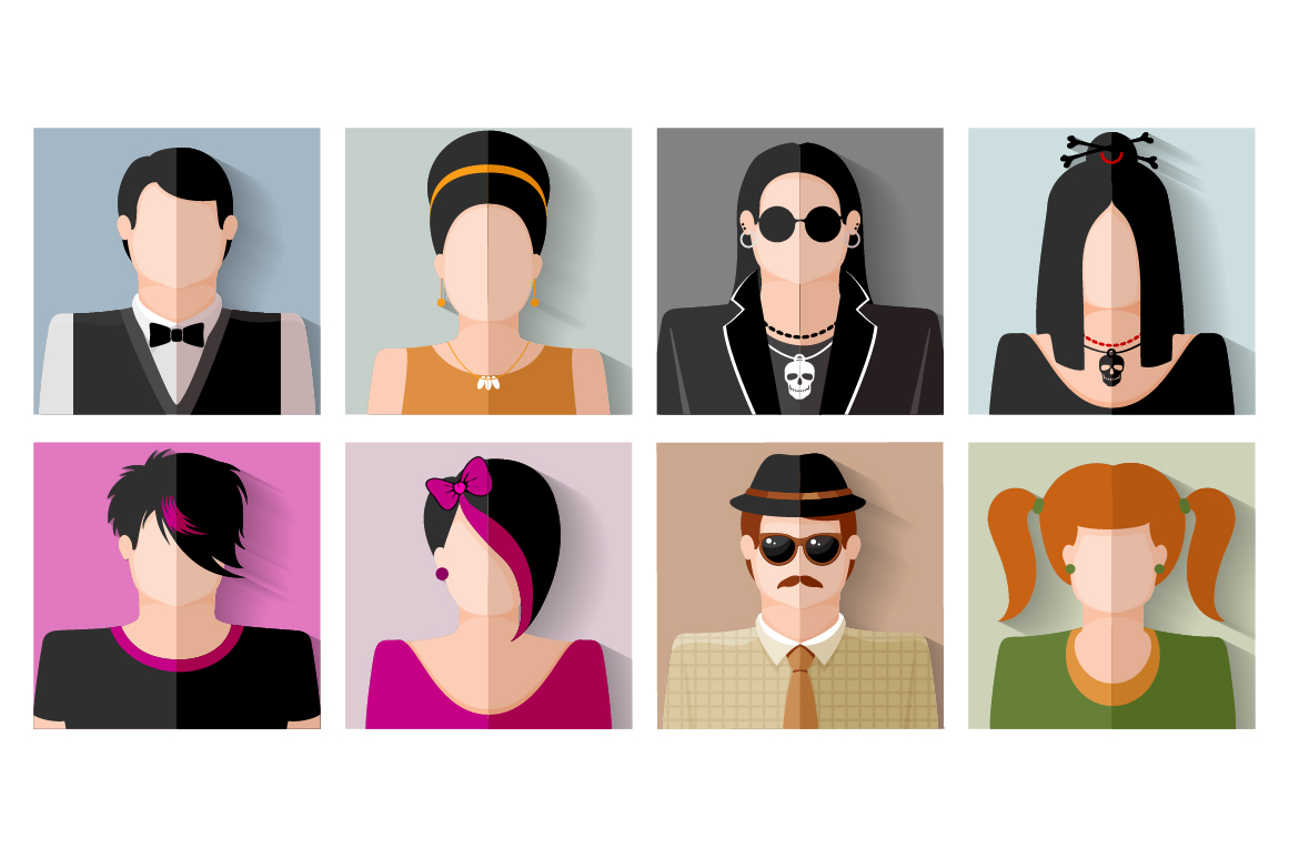 People icons in flat style ~ Web Elements on Creative Market