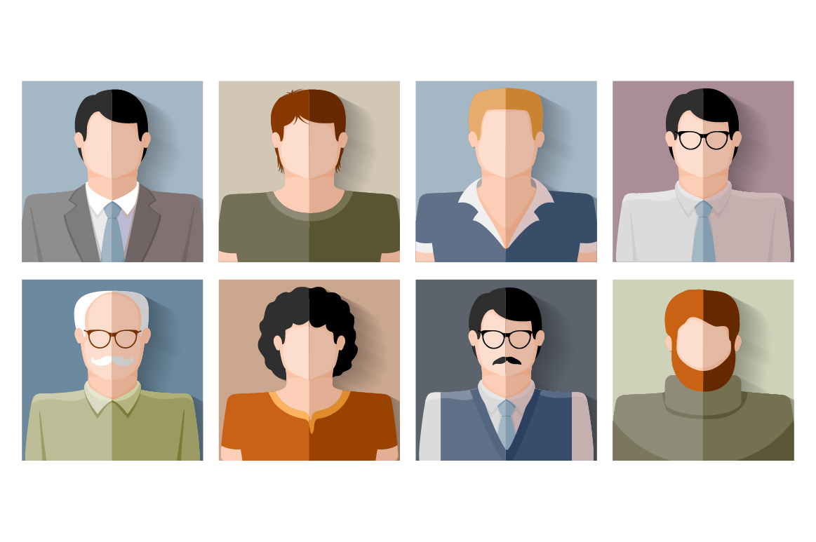 People icons in flat style ~ Web Elements on Creative Market