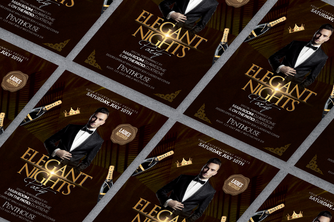 Elegant Party Flyer Template ~ Flyer Templates on Creative Market