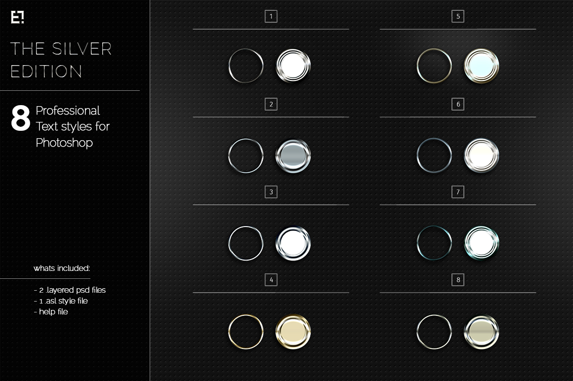 Silver Photoshop Layer Styles ~ Layer Styles on Creative Market