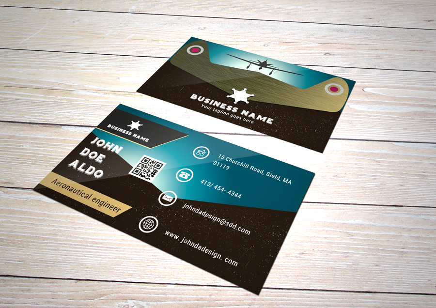 Vintage B.Card/ the Air Conqueror ~ Business Card Templates on Creative ...