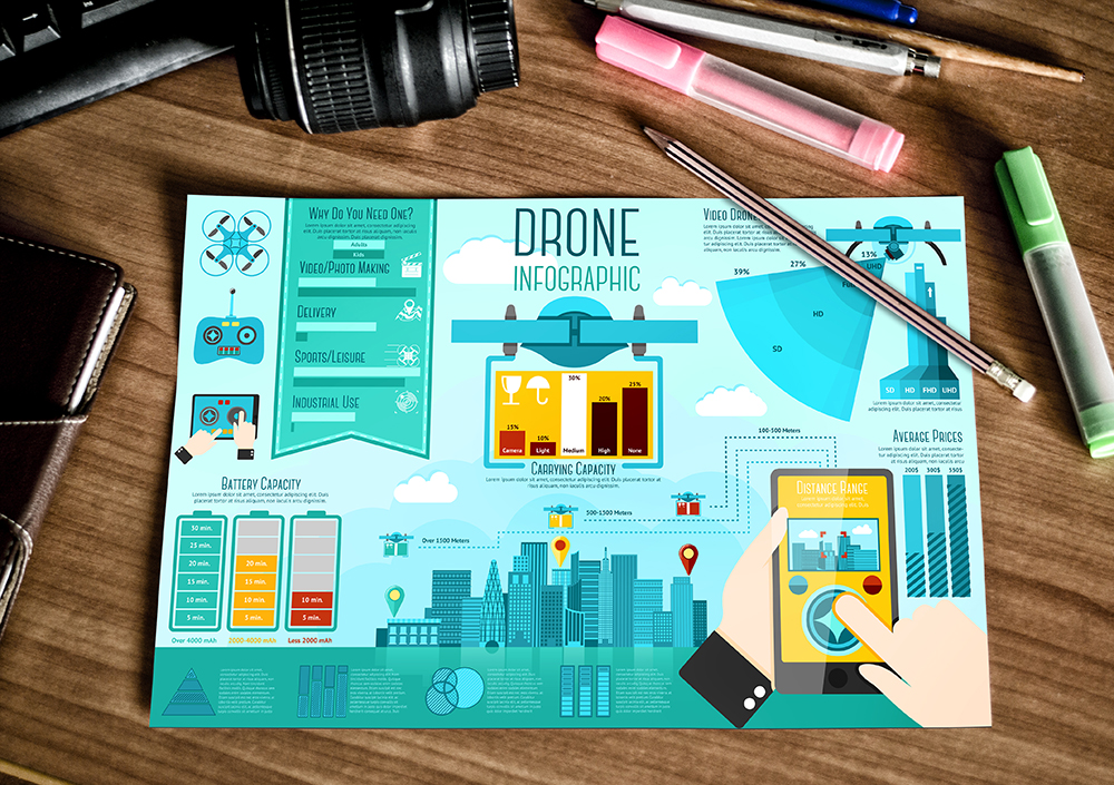Drone Infographics set ~ Illustrations on Creative Market