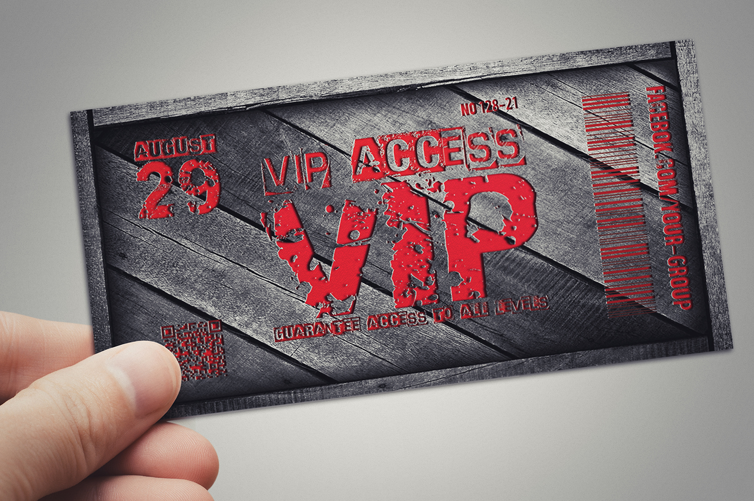Stylish wooden VIP PASS card ~ Card Templates on Creative Market