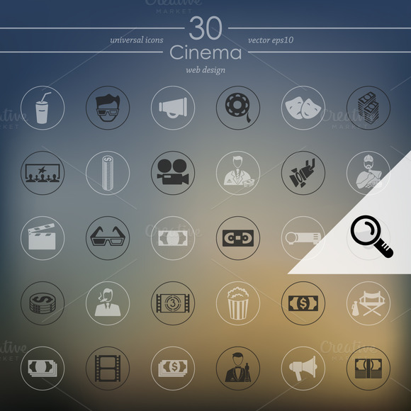 30 CINEMA icons ~ Icons on Creative Market