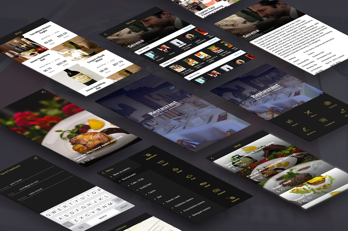 Restaurant app template ~ Web Elements on Creative Market