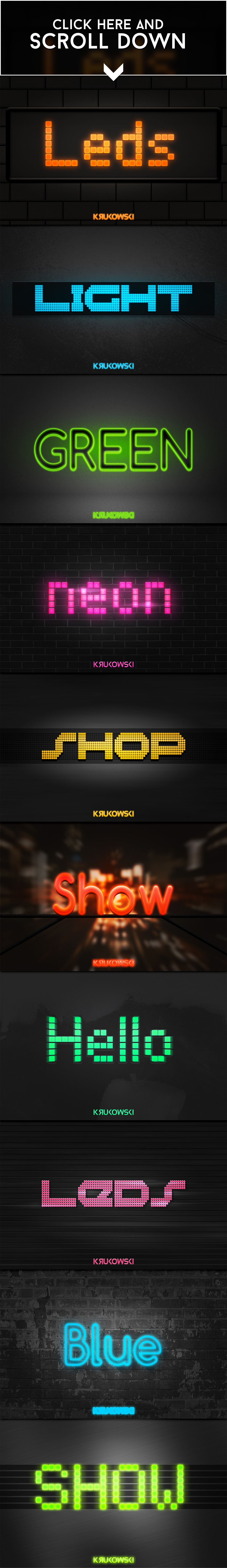 LEDs Lights Text Effects ~ Add-Ons on Creative Market