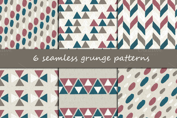 6 seamless grunge patterns ~ Patterns on Creative Market