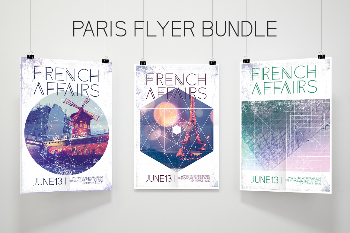 Paris Flyer Bundle French Connection ~ Flyer Templates on Creative Market