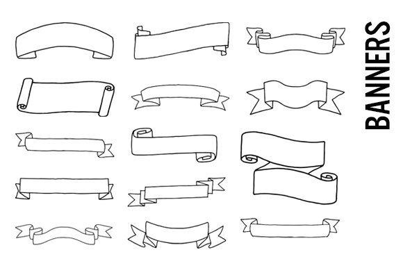 Doodle Banners Clip Art ~ Illustrations on Creative Market