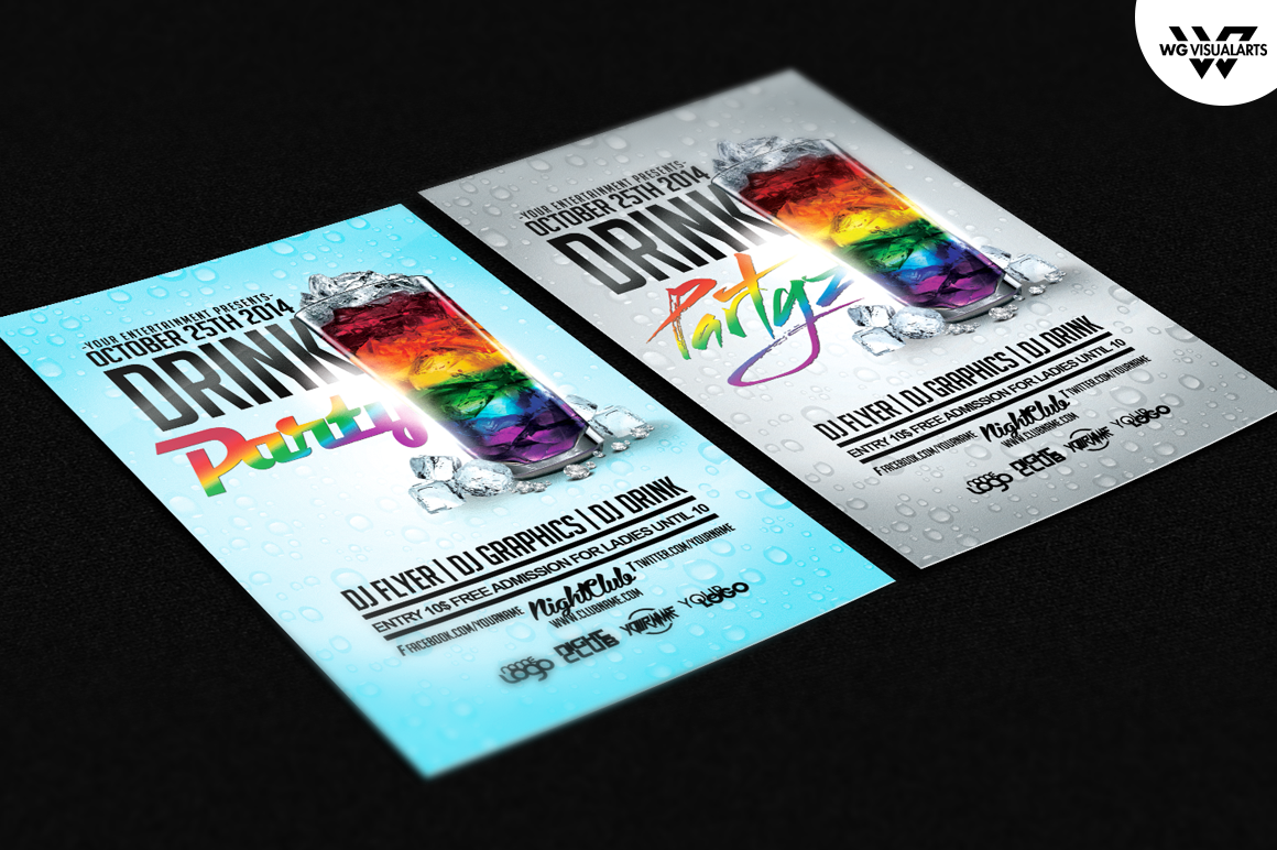 DRINK COCKTAIL Flyer Bundle ~ Flyer Templates on Creative Market