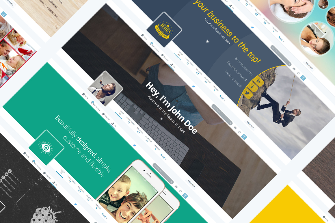 11 Smart Twitter Cover Photo ~ Web Elements on Creative Market