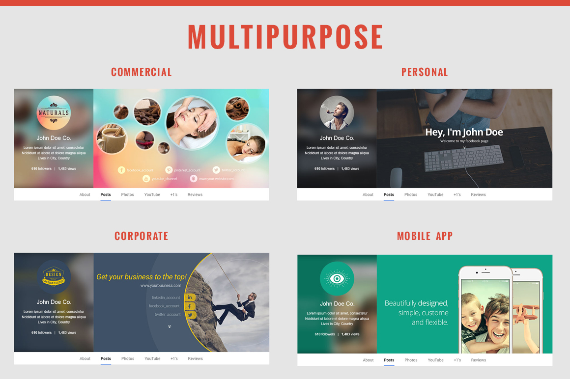 11 Smart Google+ Cover Photo ~ Web Elements on Creative Market