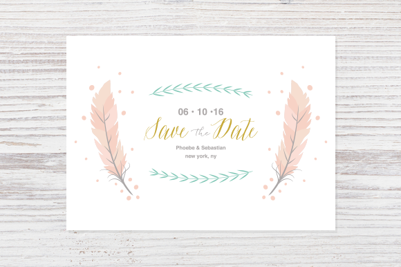 Boho Wedding Set EPS & JPG ~ Invitation Templates on Creative Market