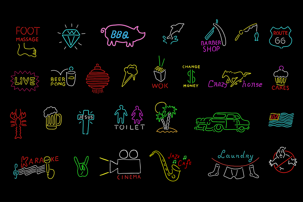 Neon signs collection ~ Illustrations on Creative Market
