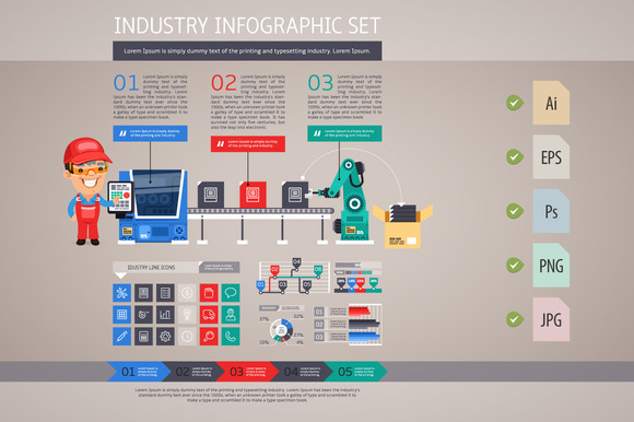 Industry Infographic Set ~ Illustrations on Creative Market