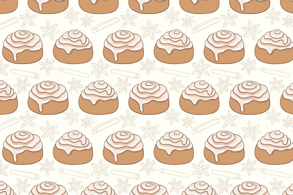 Cinnamon rolls collection ~ Patterns on Creative Market