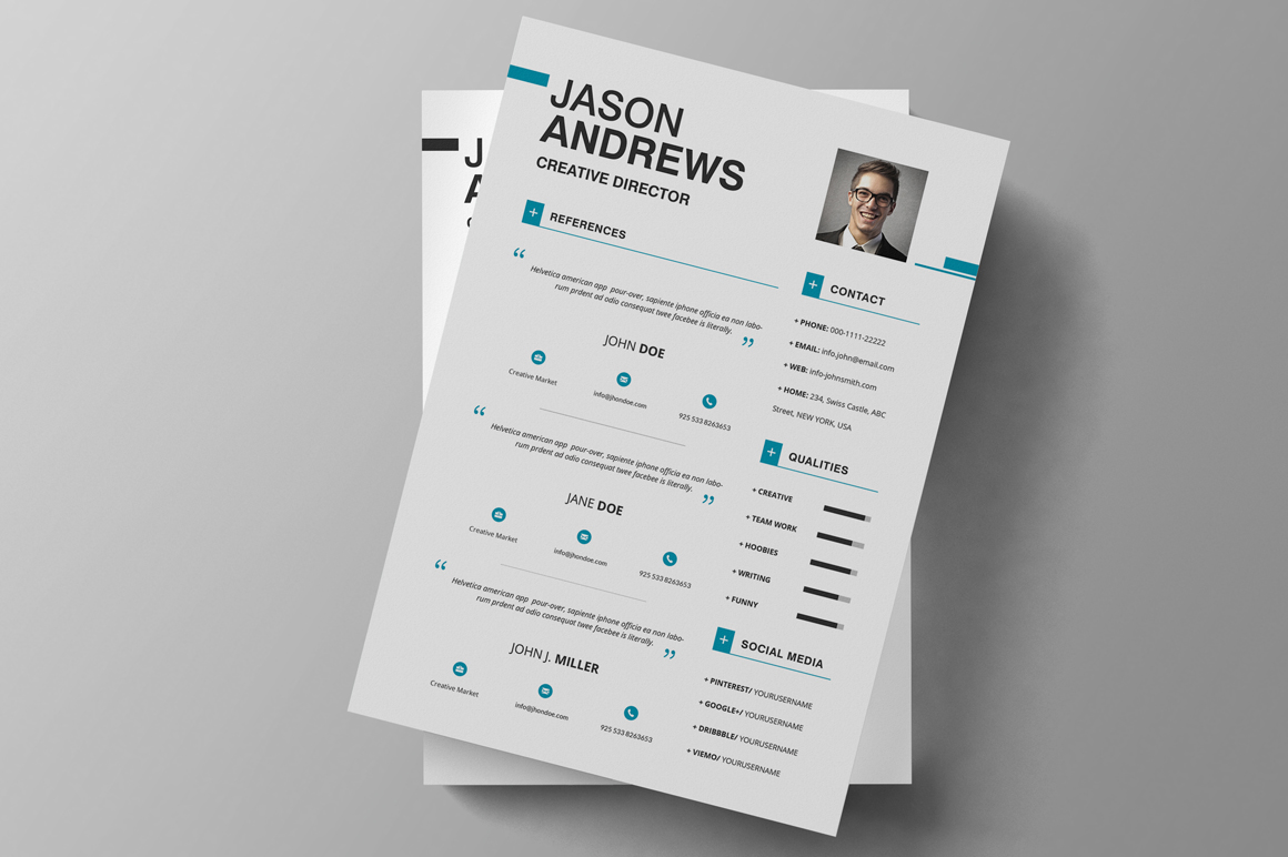Swiss Resume CV ~ Resume Templates on Creative Market