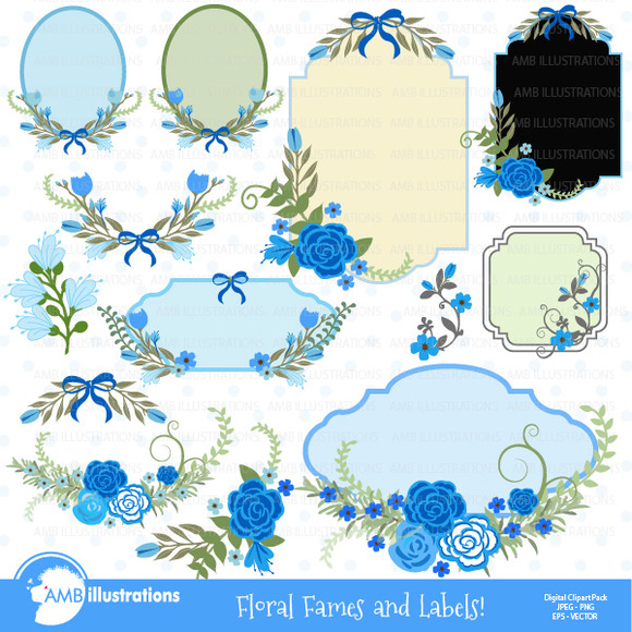 Floral Frames & Tags clipart AMB-863 ~ Illustrations on Creative Market