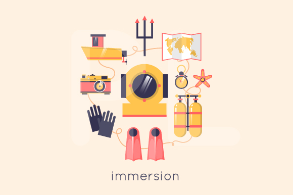 Diving scuba icons 4 illustrations. ~ Illustrations on Creative Market