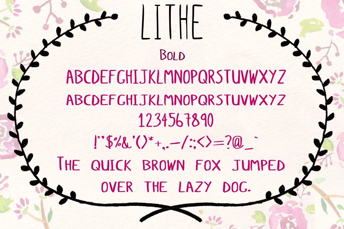 Lithe HandDrawn Font + Bold & Italic ~ Display Fonts on Creative Market