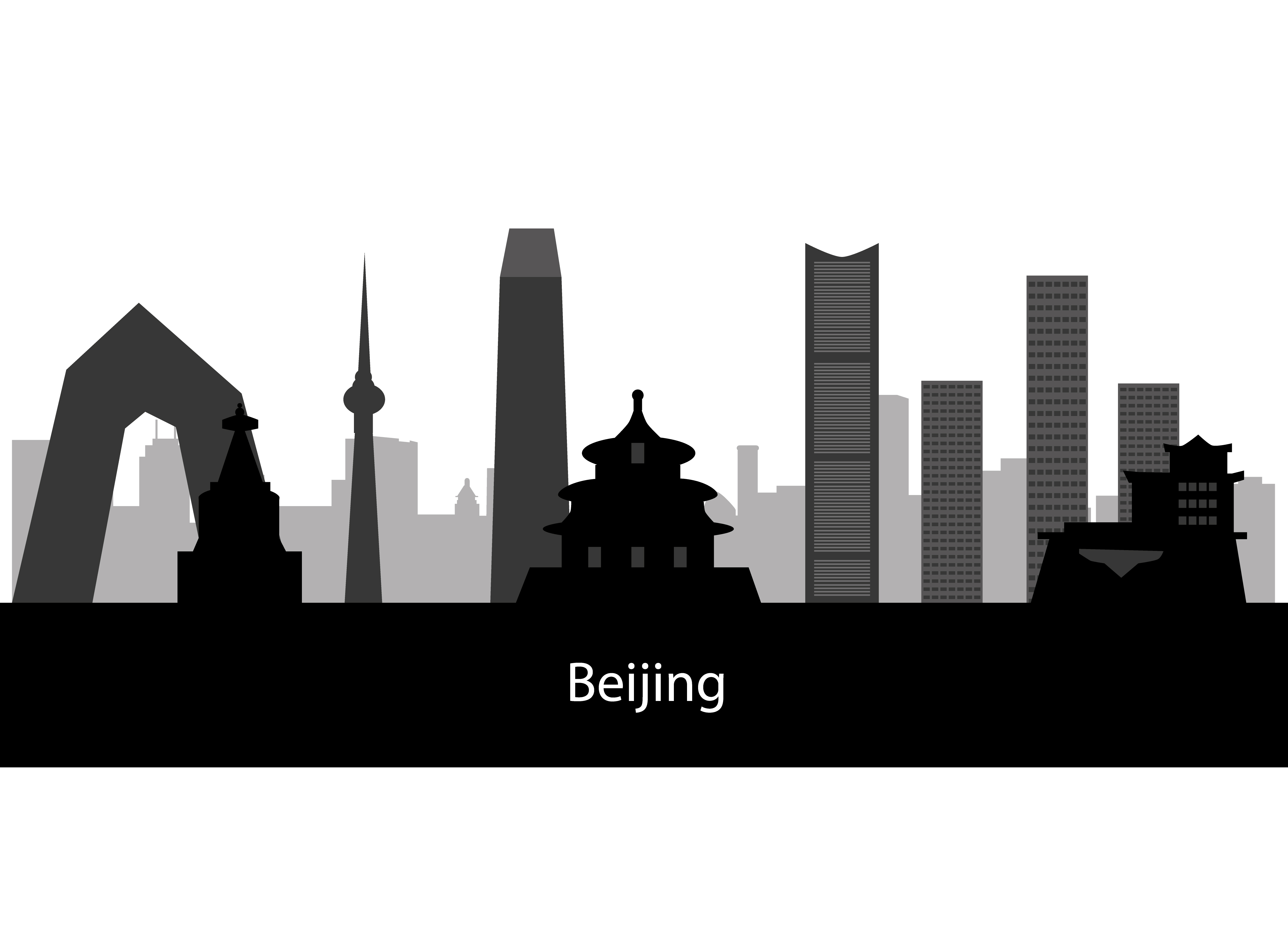 Beijing city skyline. collection ~ Illustrations on Creative Market