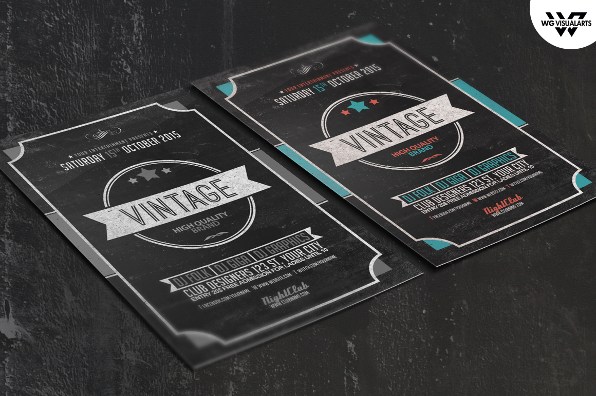 VINTAGE Flyer Template Vol.4 ~ Flyer Templates on Creative Market