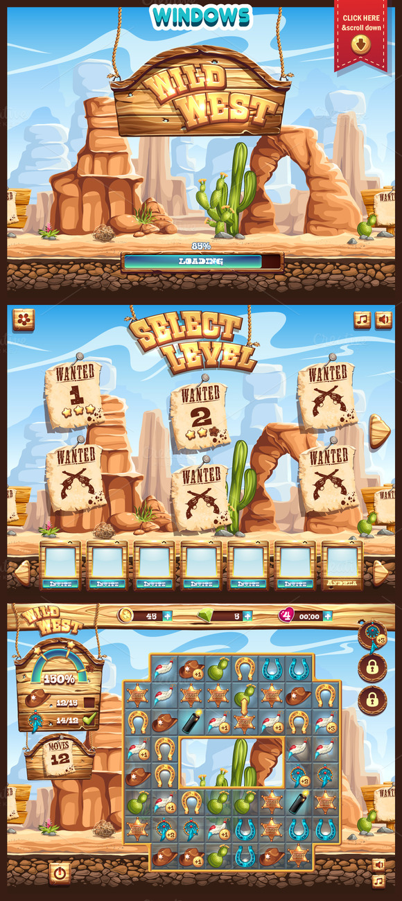 Wild West GUI pack 6 ~ Illustrations on Creative Market