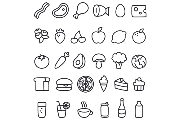 Food icons ~ Icons on Creative Market
