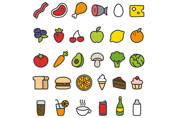Food icons ~ Icons on Creative Market