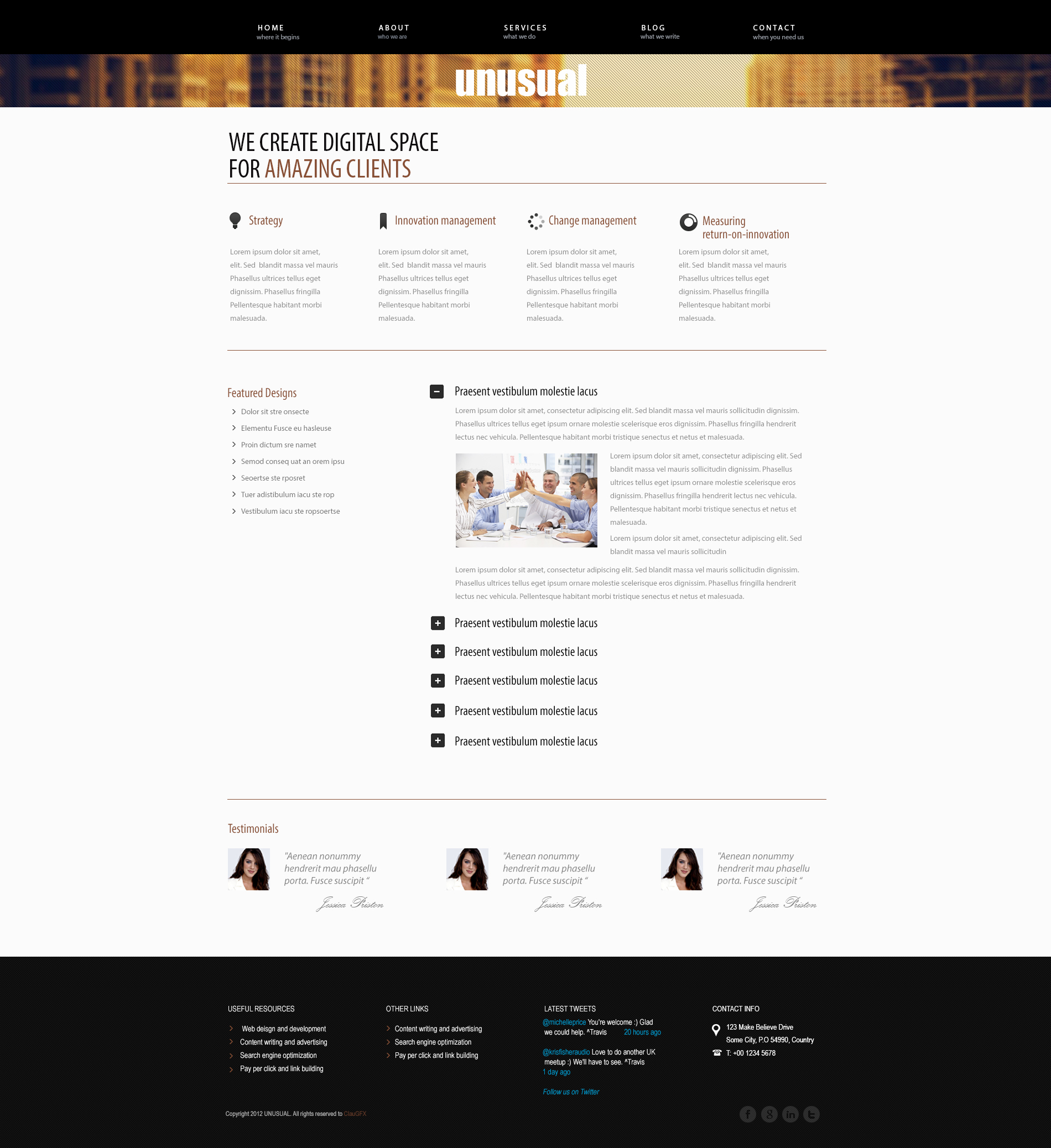 Unusual - Website Template ~ Website Templates on Creative Market