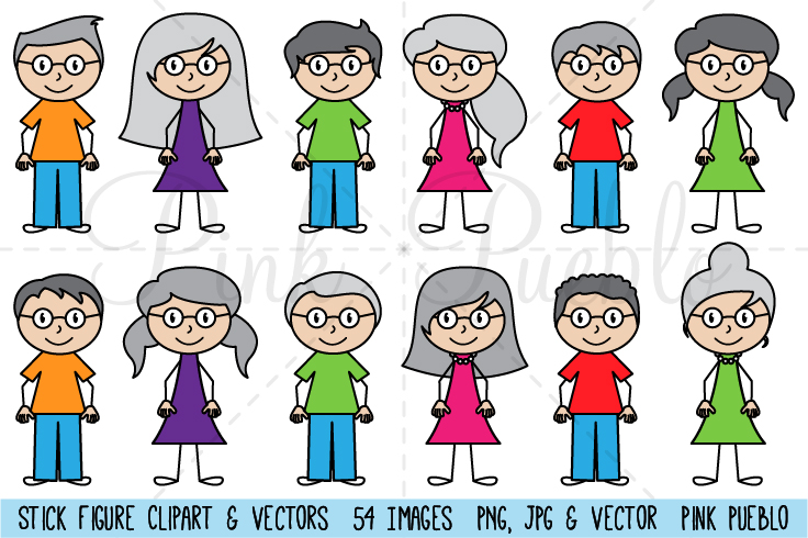 Stick Figure Family Clipart & Vector ~ Illustrations on Creative Market
