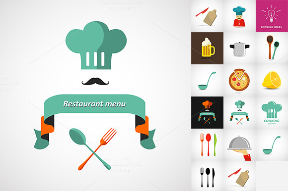 Restaurant objects ~ Objects on Creative Market