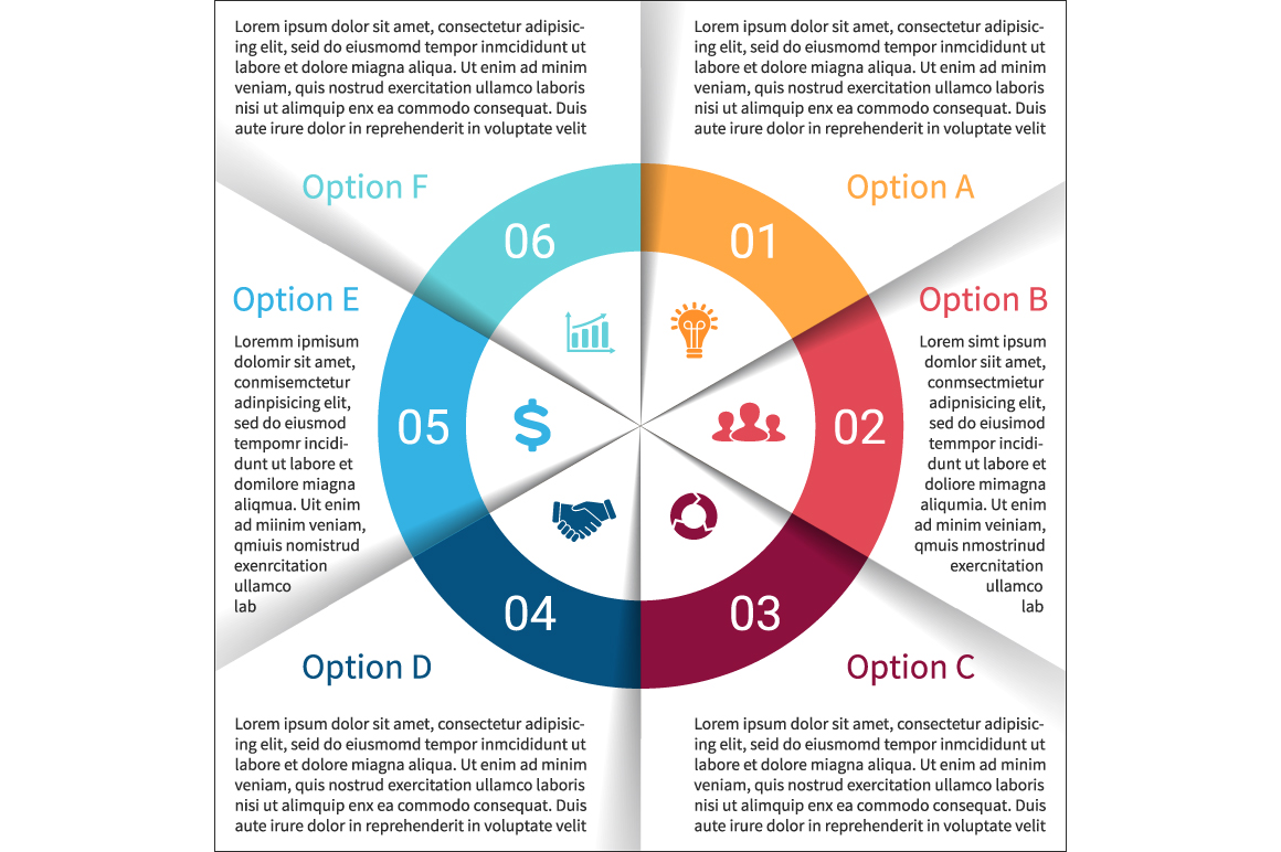 6 infographics with a lot of text ~ Presentation Templates on Creative ...