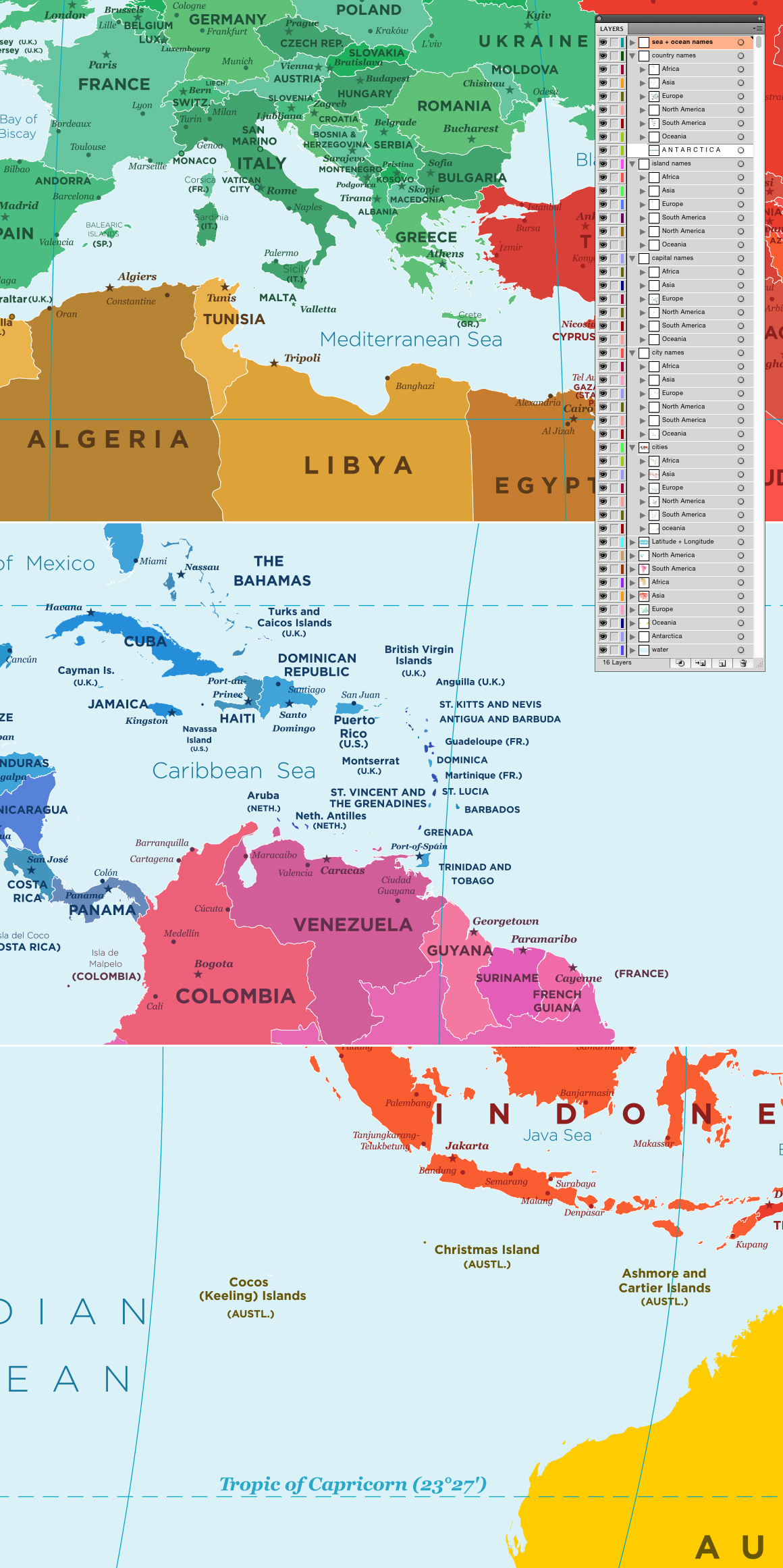 Comprehensive Vector World Map ~ Illustrations on Creative Market